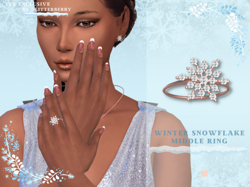 The Sims Resource - Winter Snowflake Middle Ring Left