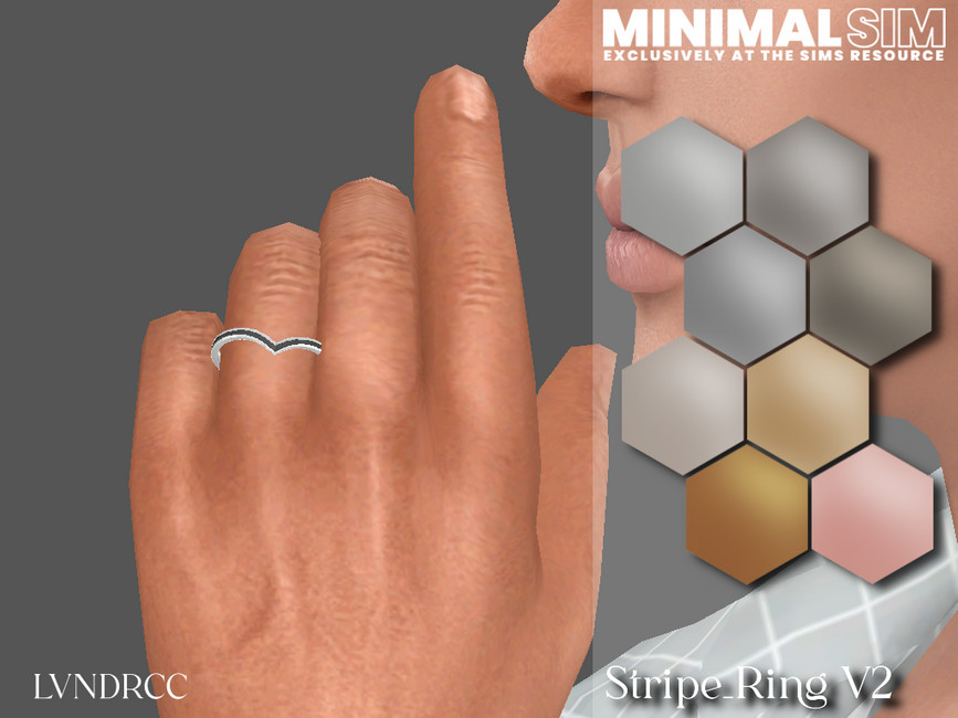 The Sims Resource - MinimalSim Stripe_Ring set