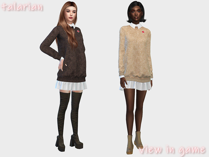 The Sims Resource - Gabriella outfit with a sweater