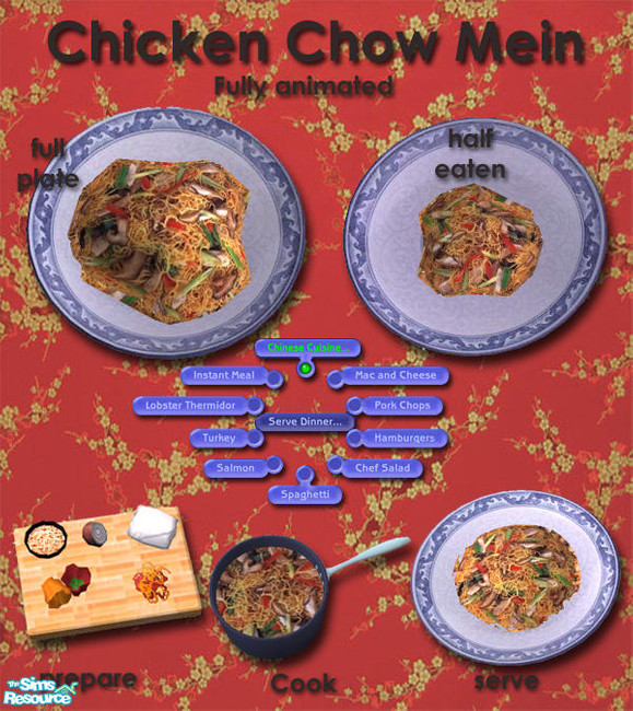 The Sims Resource - Chinese Cuisine - Chicken Chow Mein