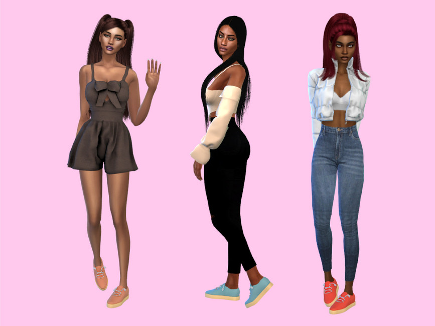 The Sims Resource - Evary - high sole sneakers with shoelaces