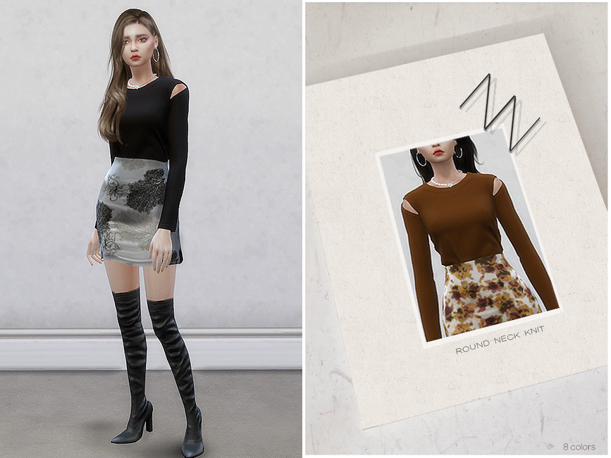 The Sims Resource - ROUND NECK KNIT