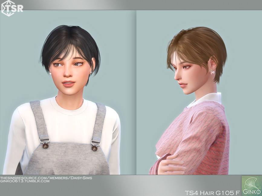 The Sims Resource - Short Bob Hairstyle - G105