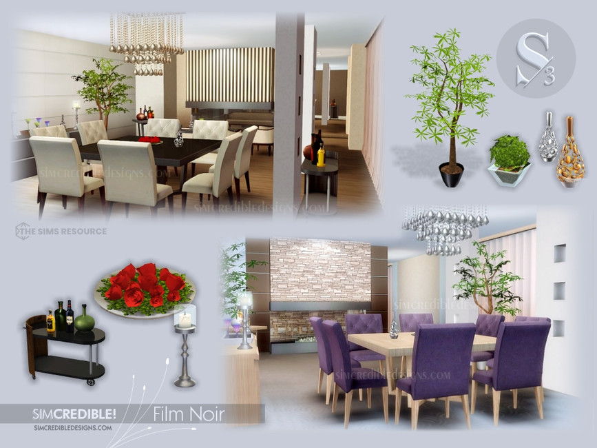 The Sims Resource - Film Noir Dining Room