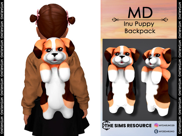 The Sims Resource | inu puppy backpack Toddler