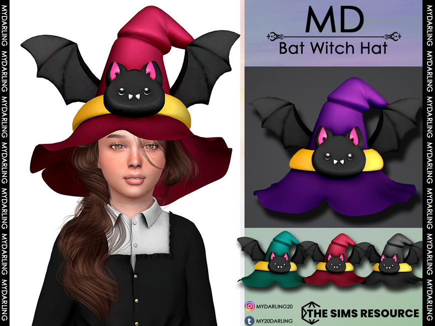 The Sims Resource - Bat Witch Hat CHILD