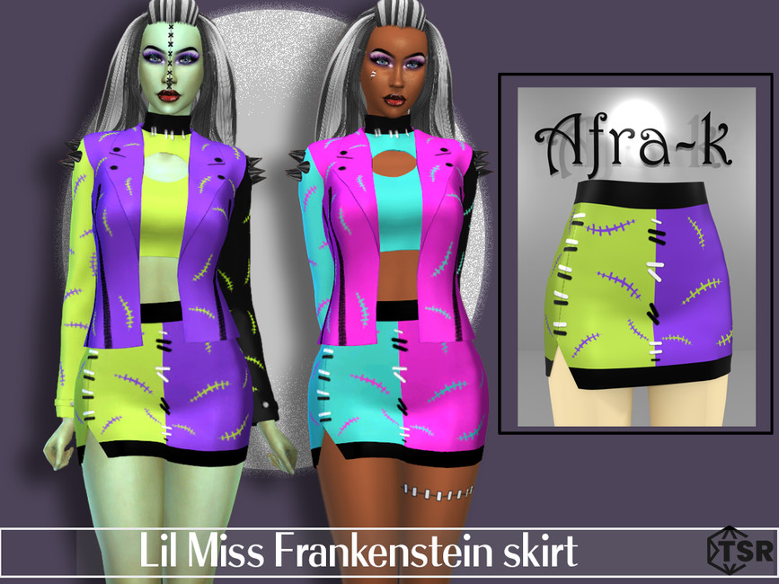 The Sims Resource - Lil Miss Frankenstein skirt