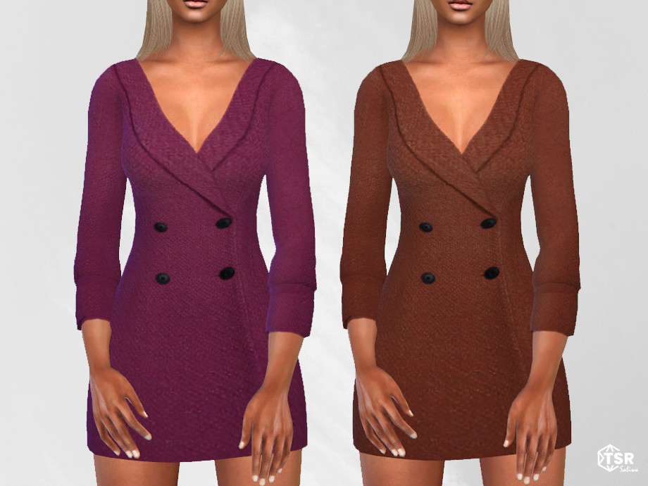 The Sims Resource | Winter Mesh Jacket Dresses