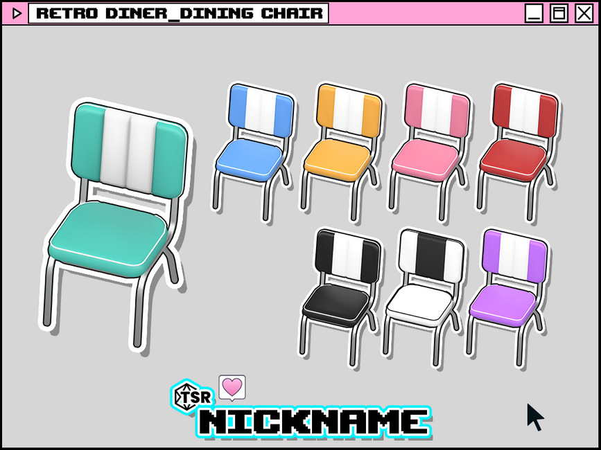 The Sims Resource - retro diner_dining chair