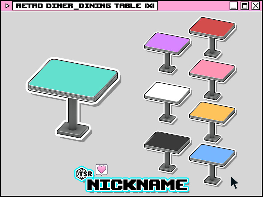 The Sims Resource - retro diner_dining table 1x1