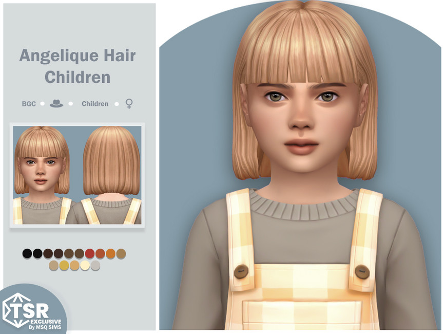 The Sims Resource - Angelique Hair Children