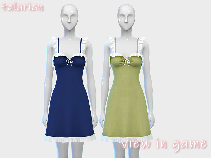 The Sims Resource - Everleigh Ruffled Mini Dress