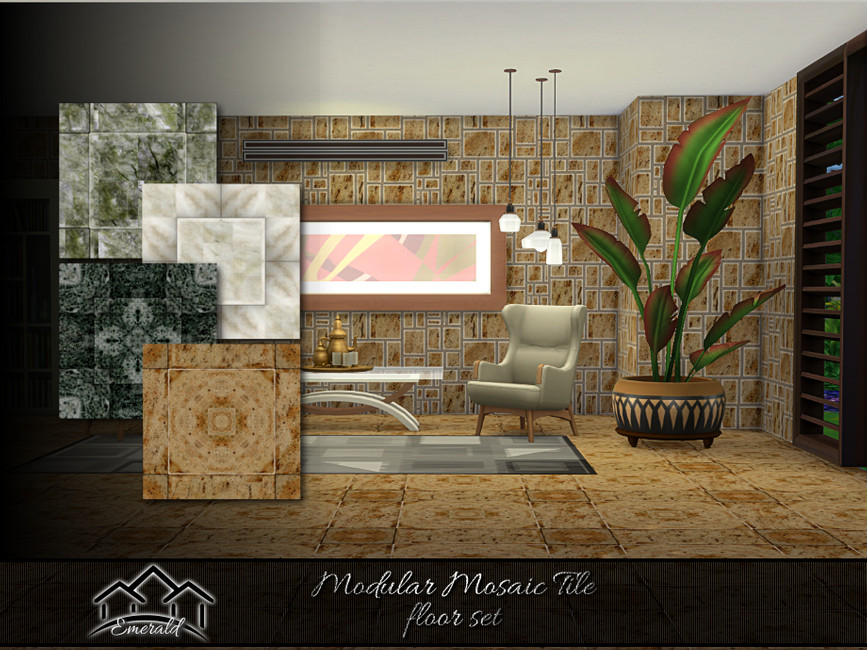 The Sims Resource - Modular Mosaic Tile floor set