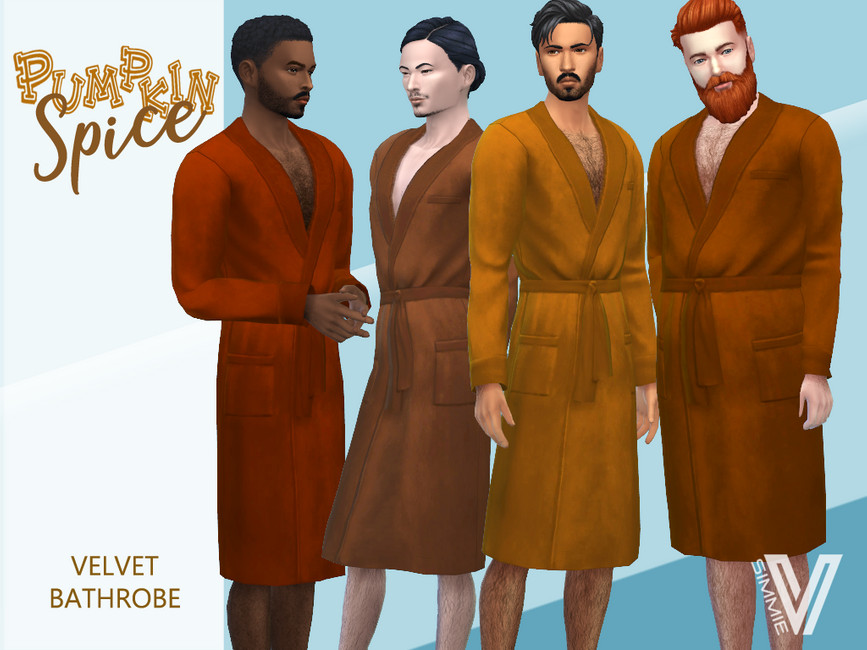 The Sims Resource - Pumpkin Spice Velvet Bathrobe