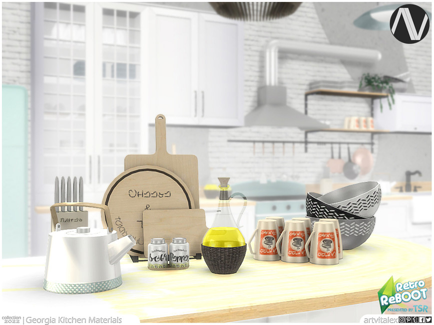 The Sims Resource - Retro ReBOOT | Georgia Kitchen Materials