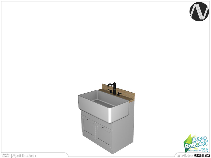 The Sims Resource - Retro ReBOOT | April Counter Top Large Sink