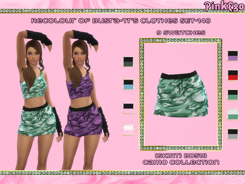 The Sims Resource | PinkEgo Camo recolour of {busra-tr} TSR -Clothes ...