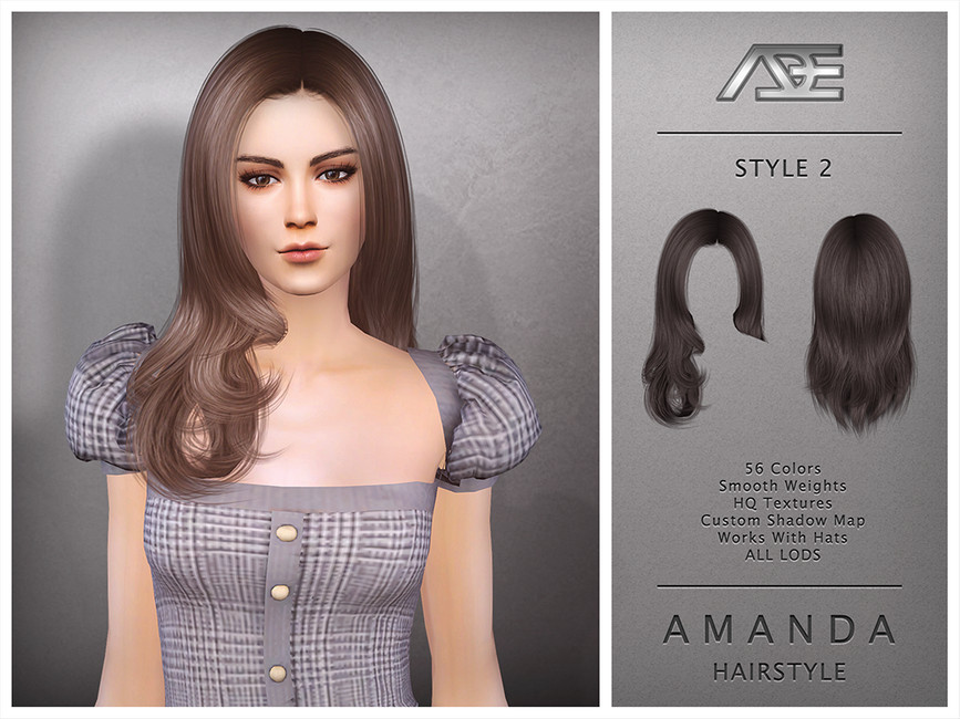 The Sims Resource - Amanda - Style 2 (Hairstyle)
