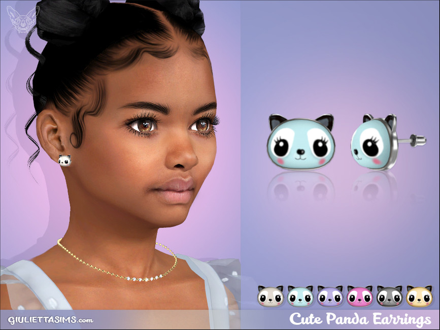 The Sims Resource - Cute Panda Earrings For Kids