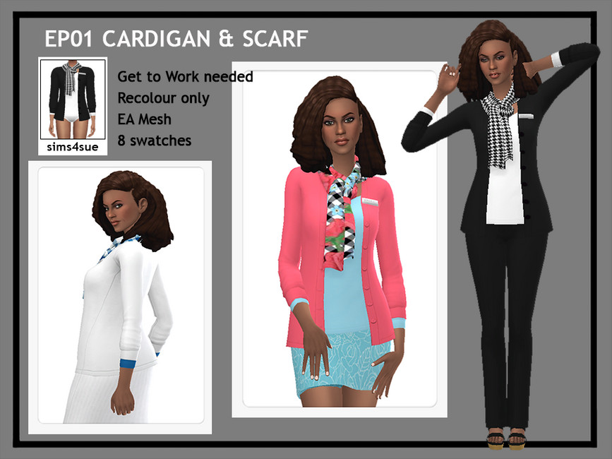 The Sims Resource - EP01 Cardigan & Scarf