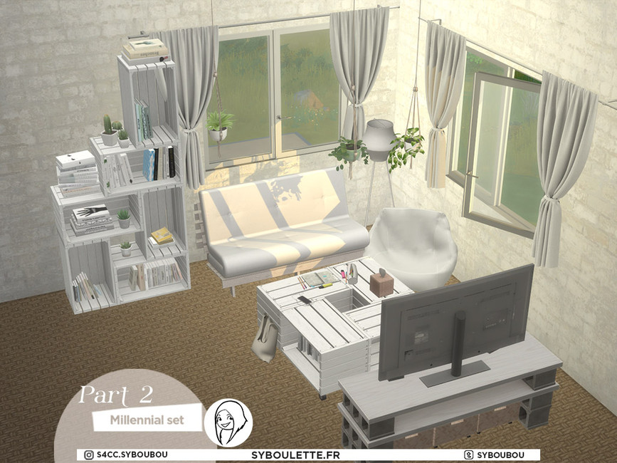 The Sims Resource - Patreon Release - Millennial Living room (1/2 ...
