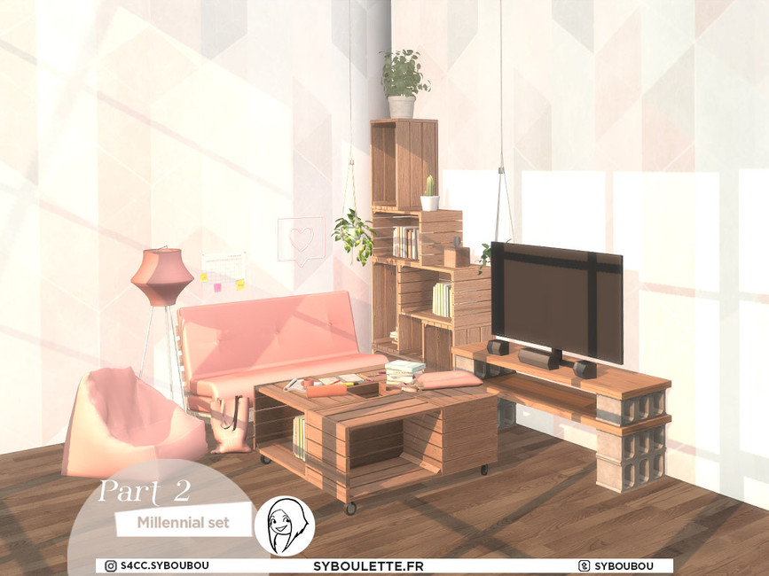 The Sims Resource - Patreon Release - Millennial Living room (1/2 ...