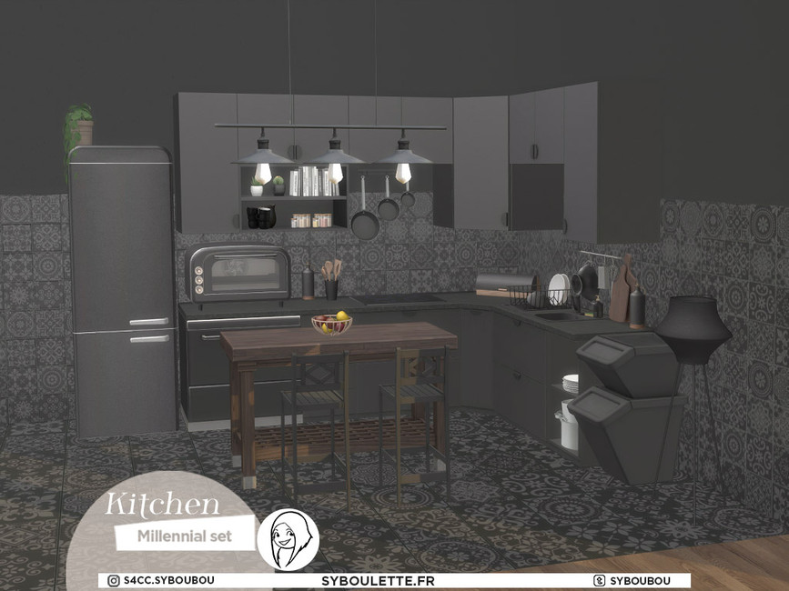 The Sims Resource - Patreon Release - Millennial Kitchen (1/3: Furnitures)