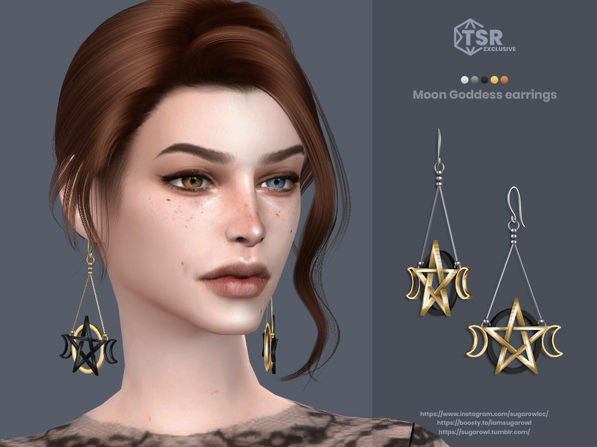 The Sims Resource - Moon Goddess earrings