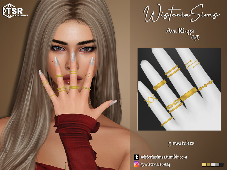 The Sims Resource - Ava Rings (left)