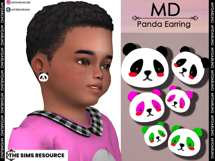 The Sims Resource - Panda Earring Toddler