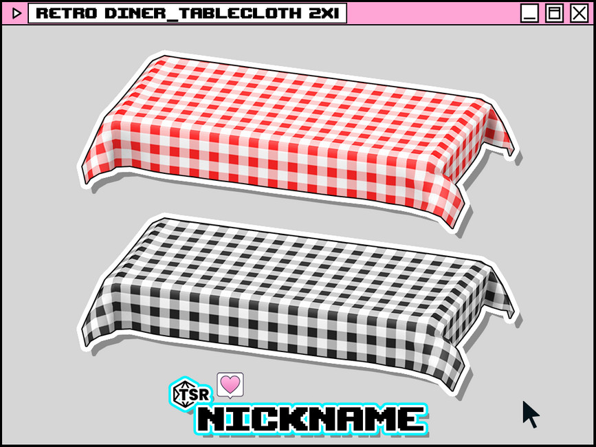 The Sims Resource - retro diner_tablecloth 2x1