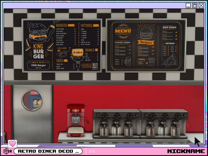 The Sims Resource - retro diner deco set