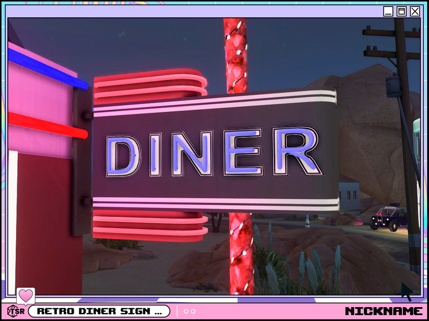 The Sims Resource - retro diner sign set
