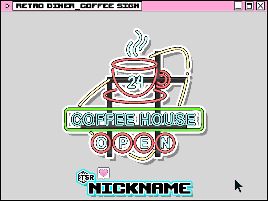 The Sims Resource | retro diner_coffee sign
