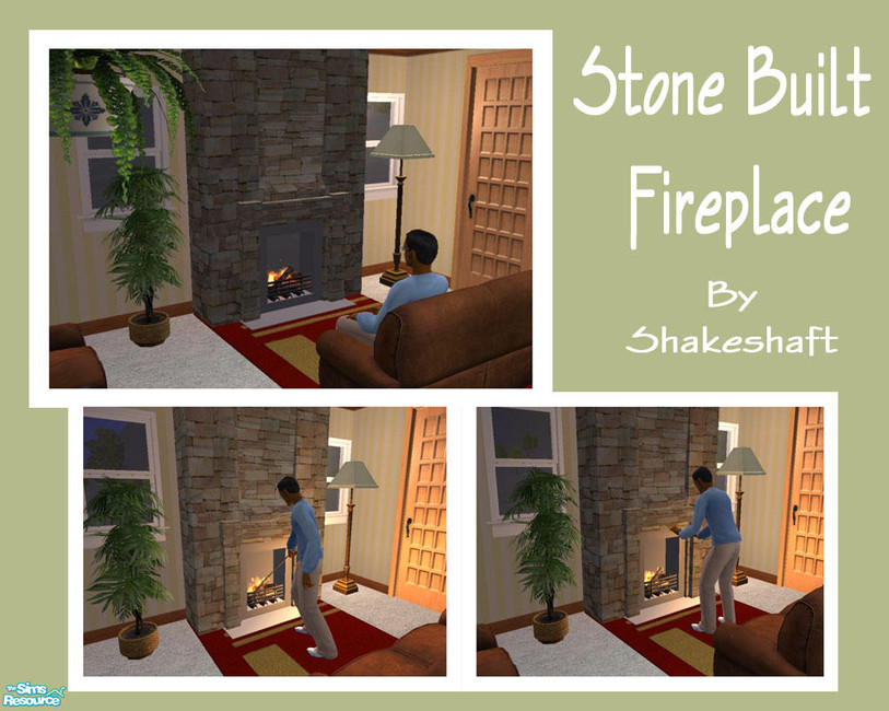 The Sims Resource - Stone Built Fireplace
