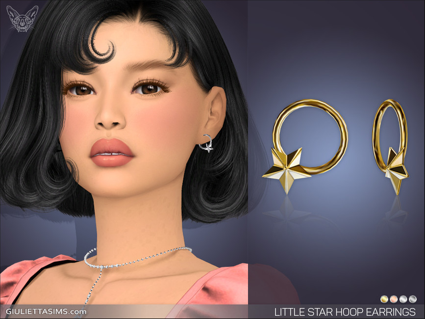The Sims Resource - Little Star Hoop Earrings