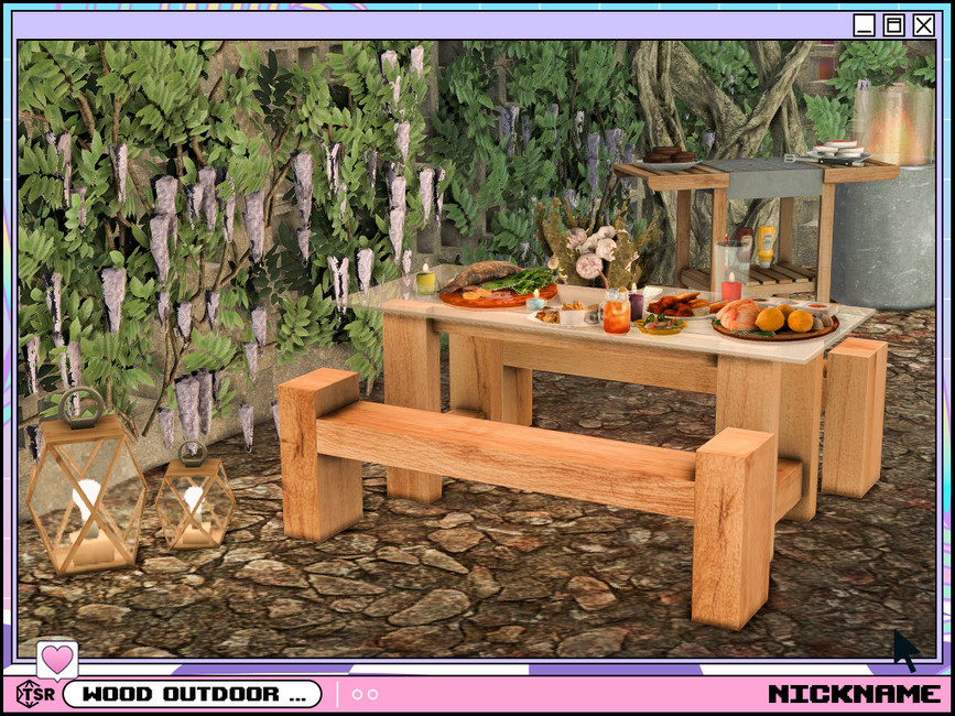 The Sims Resource - wood outdoor set