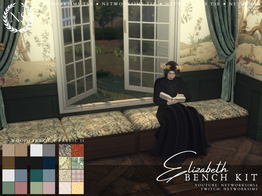 The Sims Resource - Elizabeth Window Seat (Mix and Match Bench Kit)