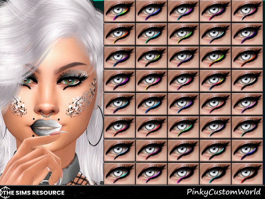 The Sims Resource - Makeup Set N1 - Rave Eyeliner