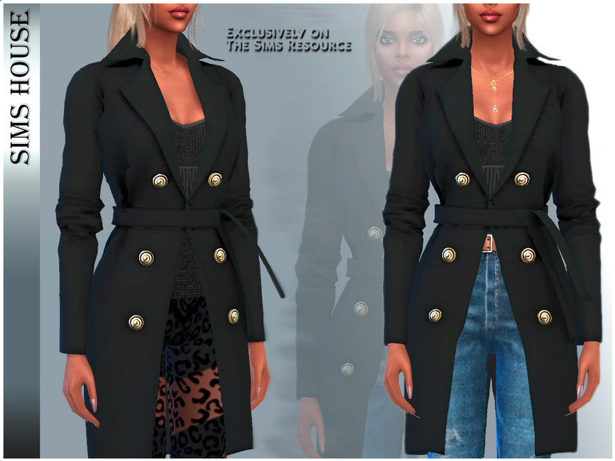 The Sims Resource - WOMEN'S COAT WITH BELT