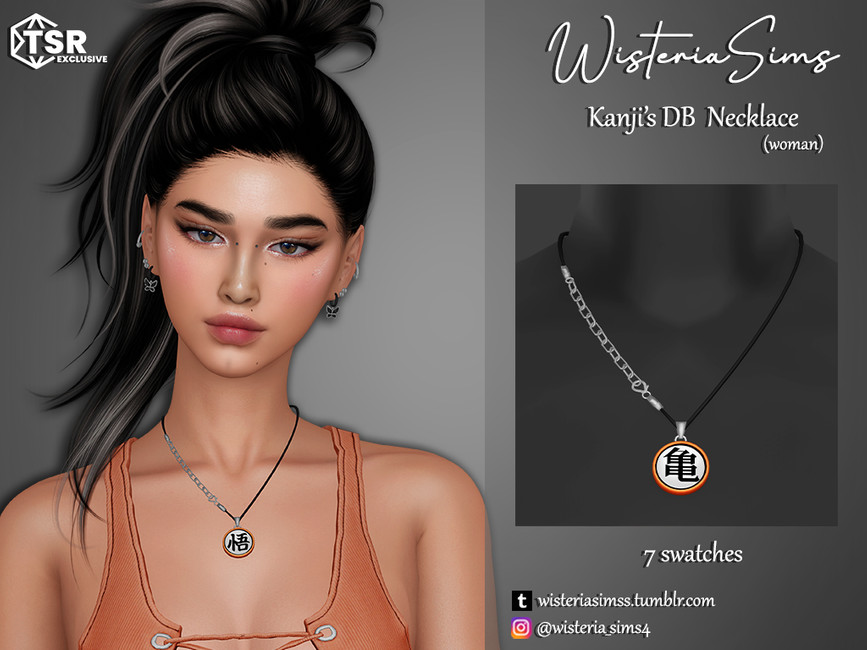 The Sims Resource - Kanji's DB Necklace (woman)