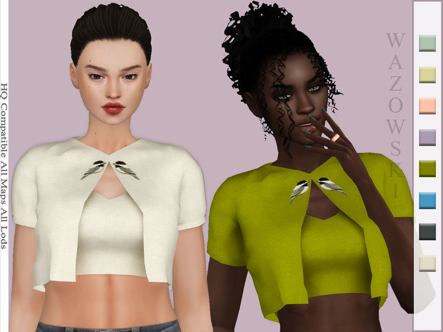 The Sims Resource - Bird Figured Jacket and Blouse