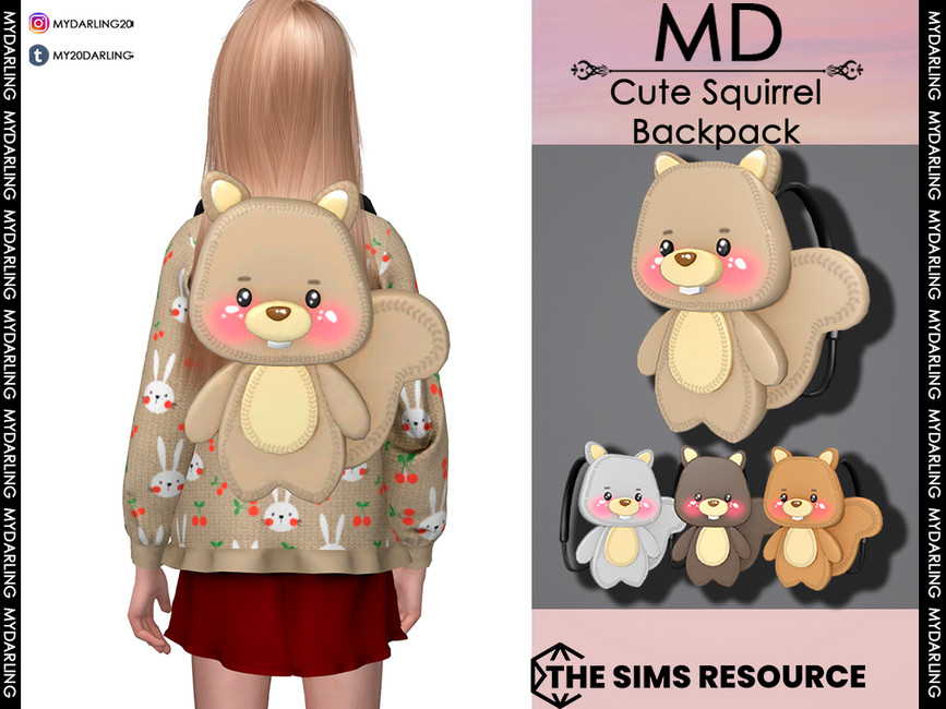 The Sims Resource - cute squirrel backpack Child