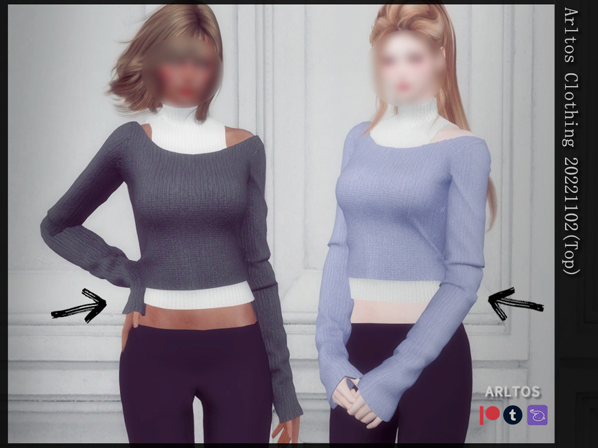 The Sims Resource - Two piece sweater / 20221102(top)