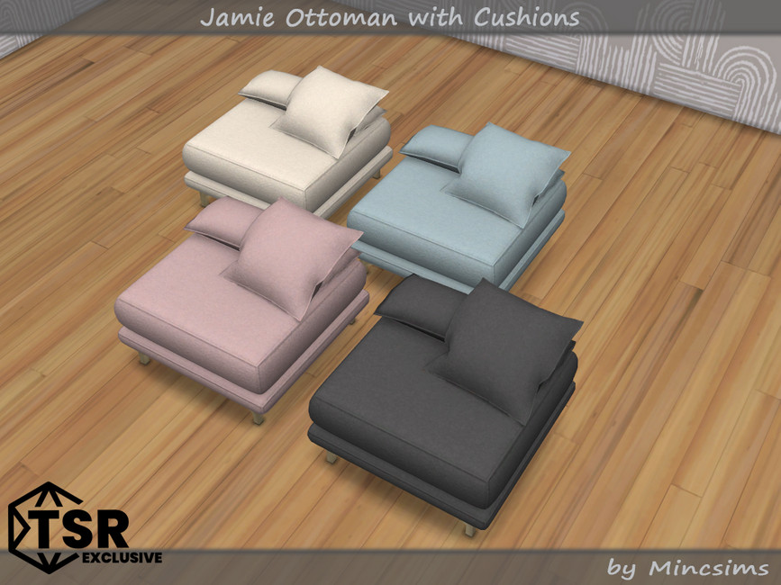 The Sims Resource - Jamie Ottoman with Cushions