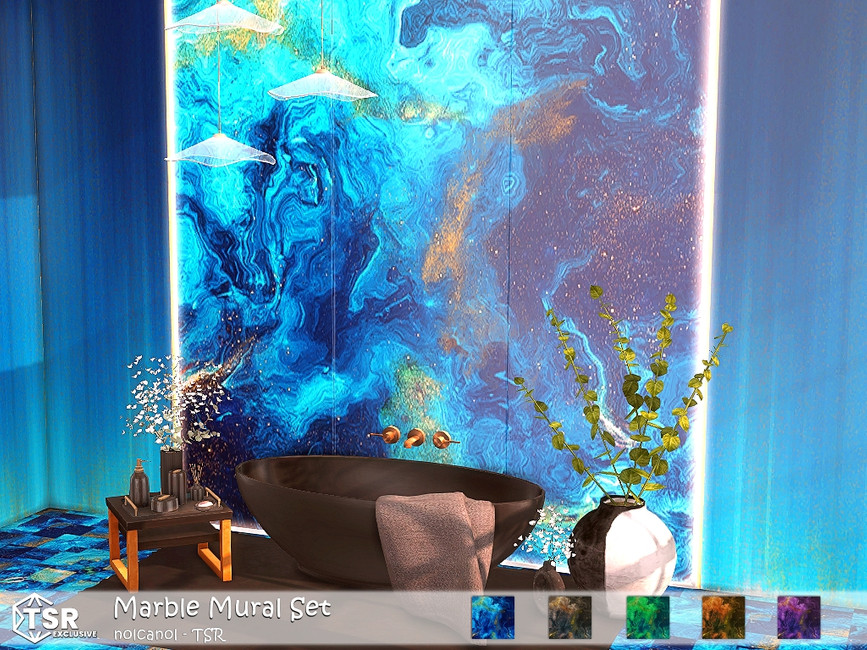 The Sims Resource - Marble Mural SET