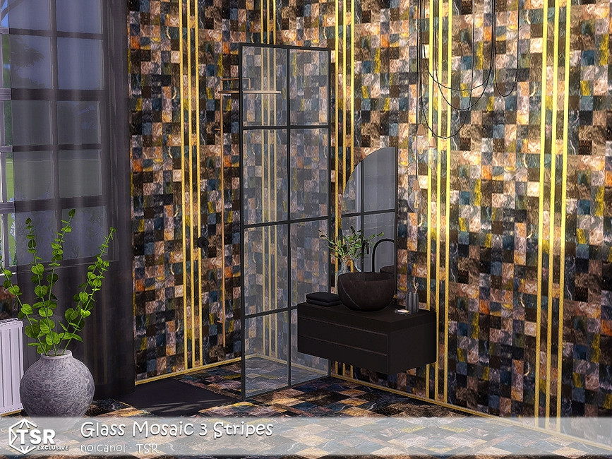The Sims Resource - Glass Mosaic 3 Stripes