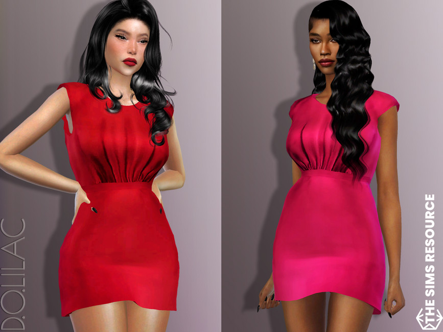The Sims Resource - Satin Dress DO638