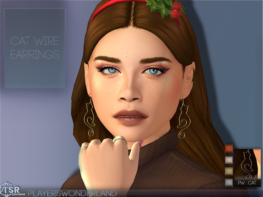 The Sims Resource - Cat Wire Earrings