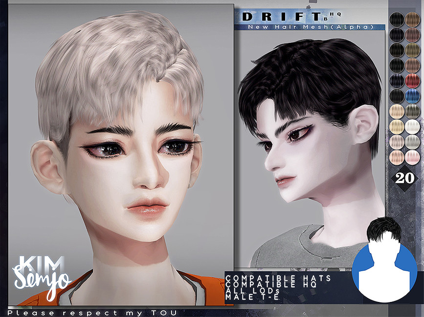 The Sims Resource - TS4 Male Hairstyle_Drift_B